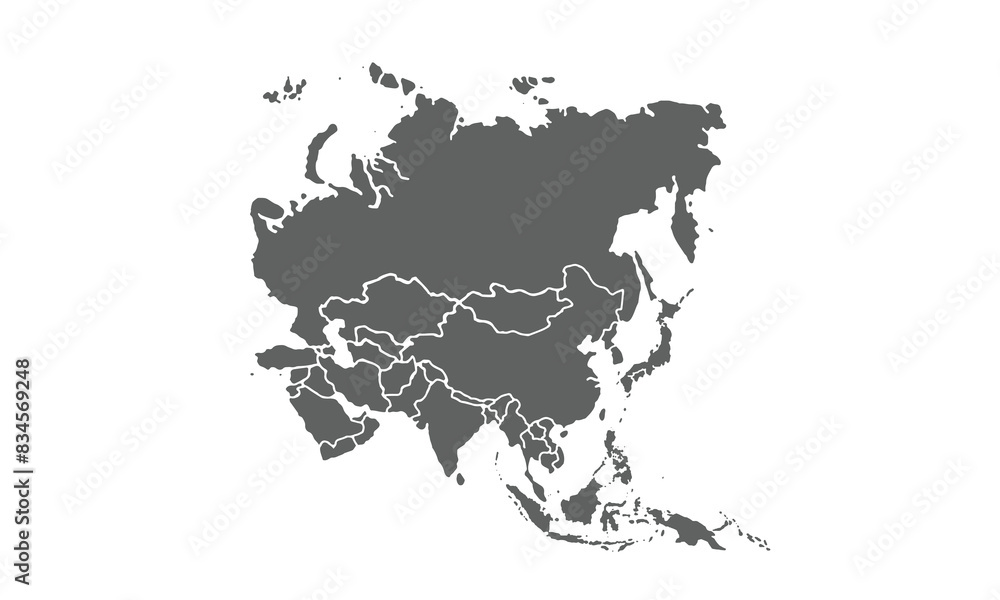 Map of Asia isolated on white background. for website layouts, reports ...