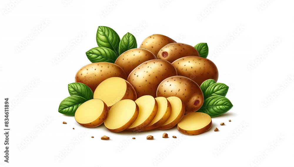 3D Illustration: Caricature - A Celebration of Spuds! Detailed Whole ...