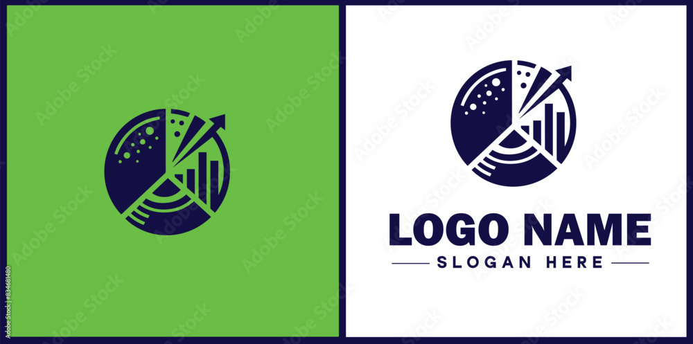 pie chart icon Circle graph Sector chart Pie graph flat logo sign ...