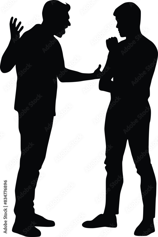 People arguing silhouette illustration. Two people have confrontation ...