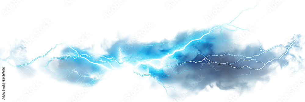 Blue storm lightning isolated on a transparent background Stock ...