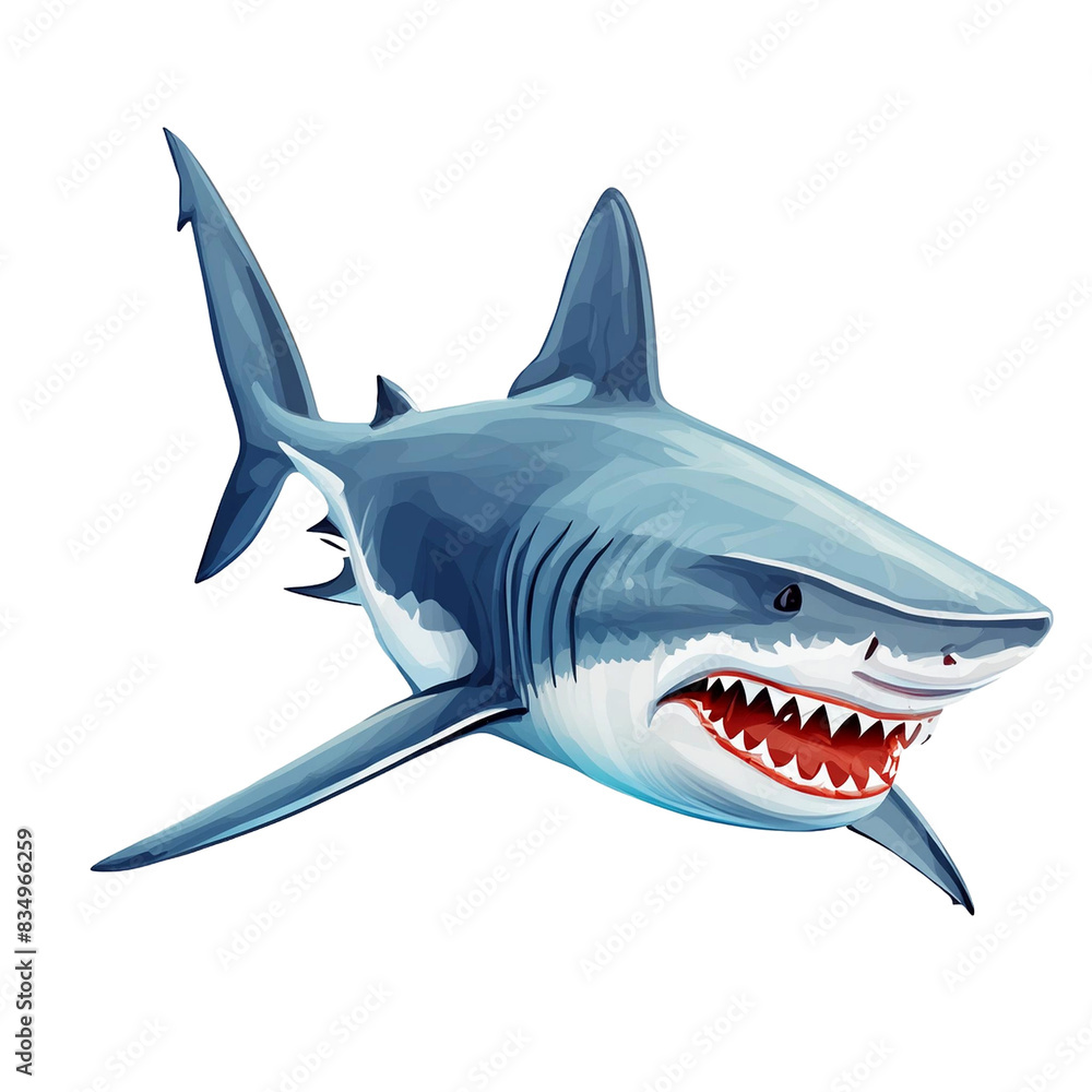 Shark PNG, Shark Clip Art, Colorful shark isolated on a white ...