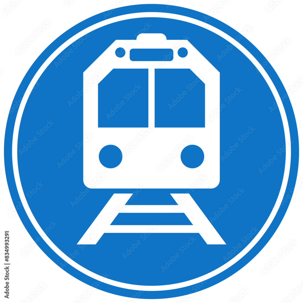 train circle sign railways transportation blue printable template flat ...