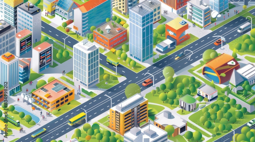 Design a visual guide to the components of a smart city. Include ...