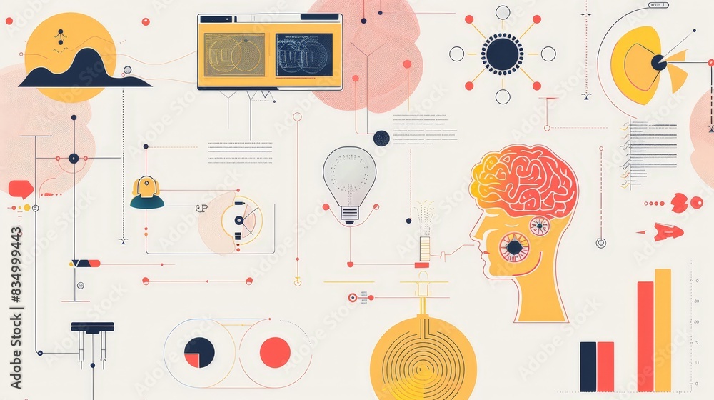 Design a visual representation of how AI works. Include a basic ...