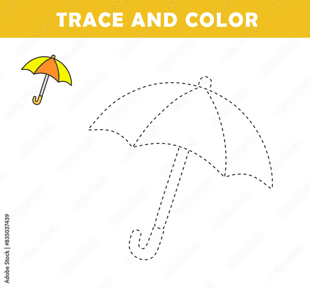 Trace and color for children. Handwriting practice. Coloring page for ...