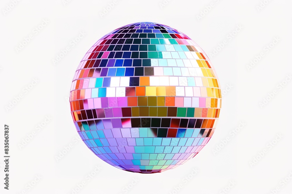 Render 3d illustration of color disco ball isolated on white background ...