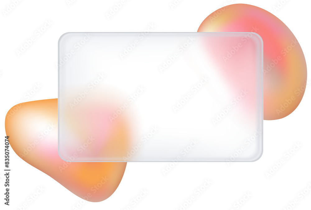 3d blur glassmorphism blob frame design with rectangle and circle shape ...