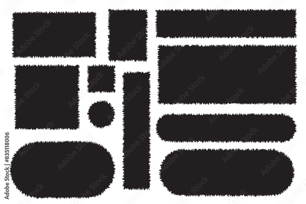 Vector de Stock Jagged rectangles.Ripped paper silhouettes.Square ...
