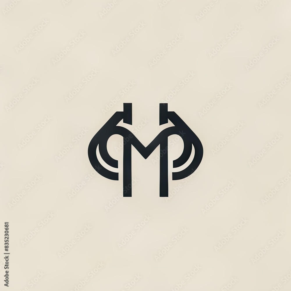 monogram logo modern. icon cool. design symbol iconic. desain art logo ...