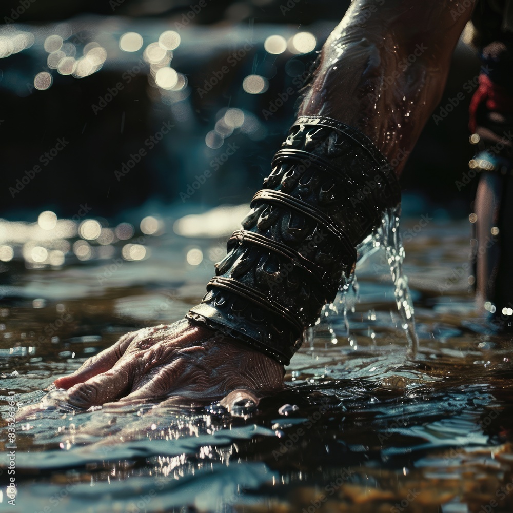 Crossing the Rubicon River: Julius Caesar's Hand Touches the Water ...