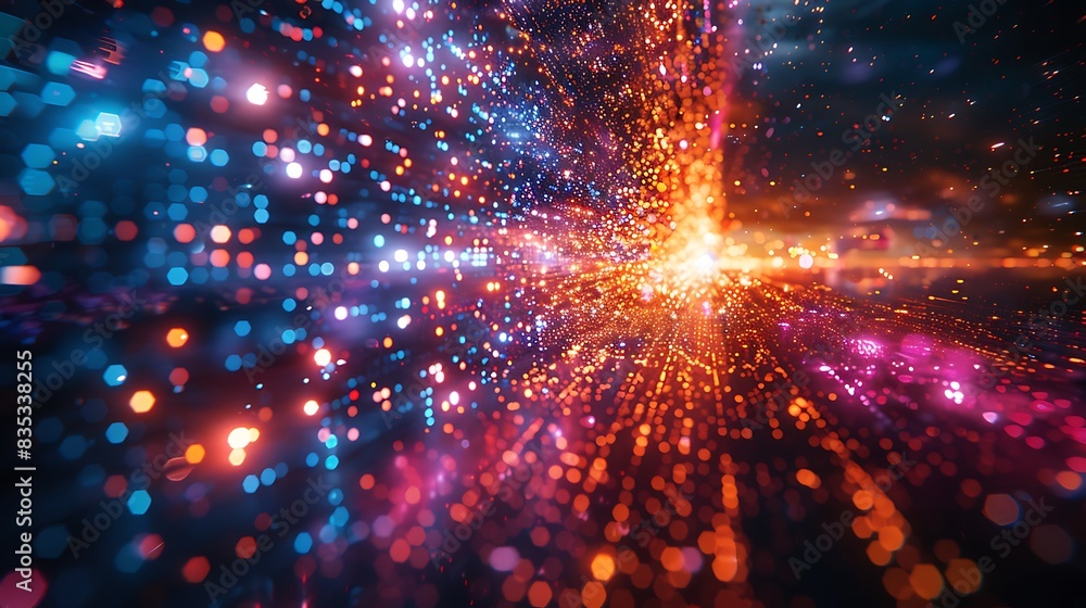 A digital illustration of Pixel Flare, showing an explosion of colorful ...