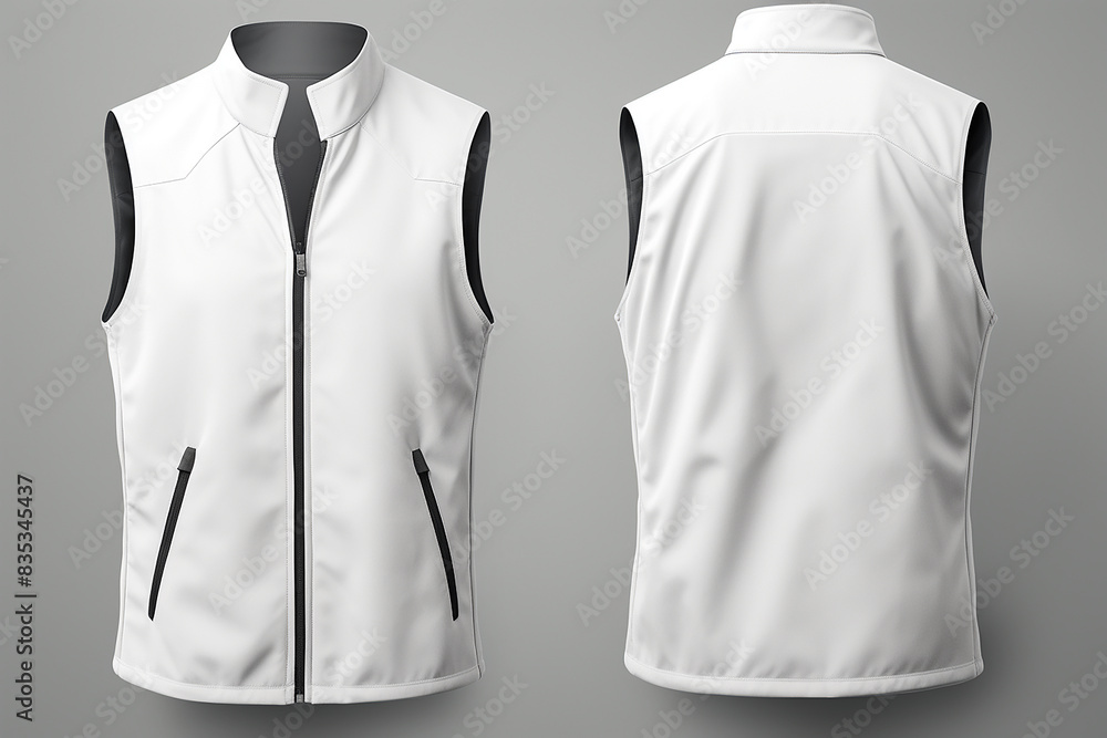 Foto de Stock Blank track vest jacket mockup in front and back views | Adobe Stock