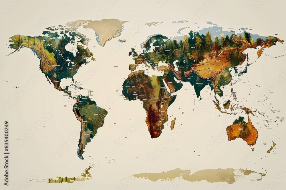 Ilustración de Stock Global Population Density Map with Color Gradients ...
