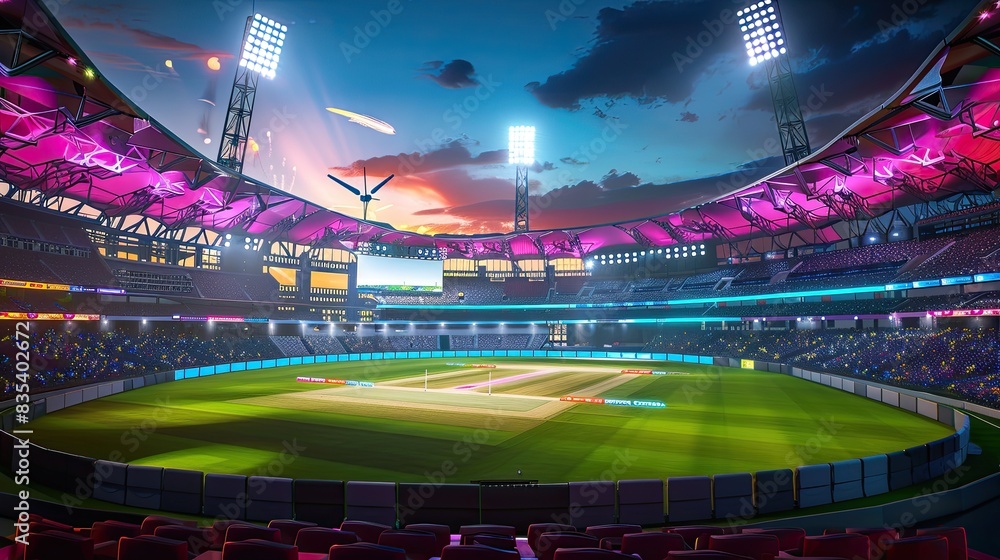 cricket stadium with a dedicated fan zone equipped with virtual reality ...