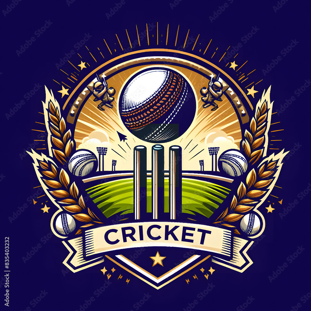 Cricket Team Emblem Badge Illustration Stock Photo | Adobe Stock