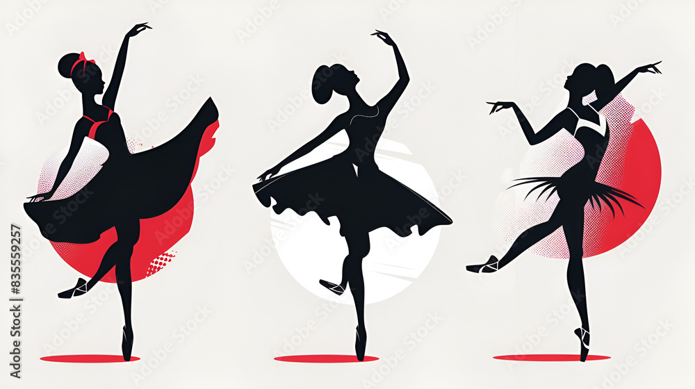 Photo Stock ballerina dancer pin-up girl illustration, adorable ...