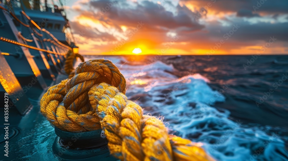 Indulge in the precision of nautical operations as crew members work ...