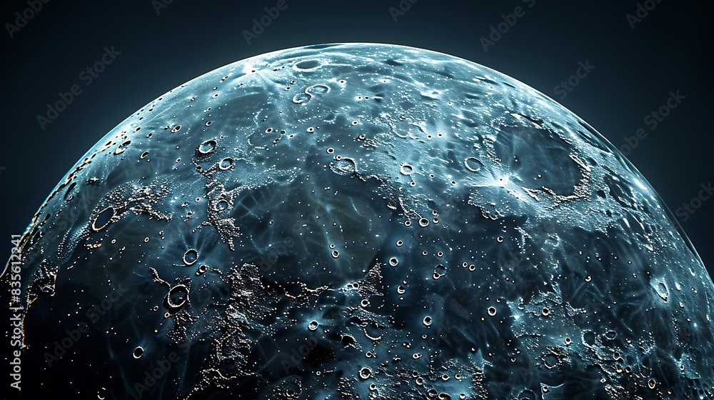 artistic photo of the Last Quarter Moon with half of its face ...