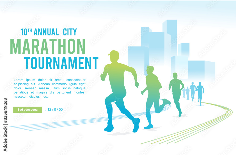 Great elegant vector editable marathon poster background design for ...