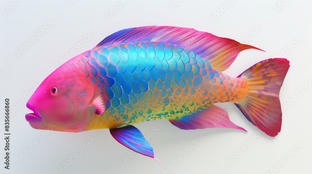 Brightly colored fish displaying a spectrum of vibrant scales ...