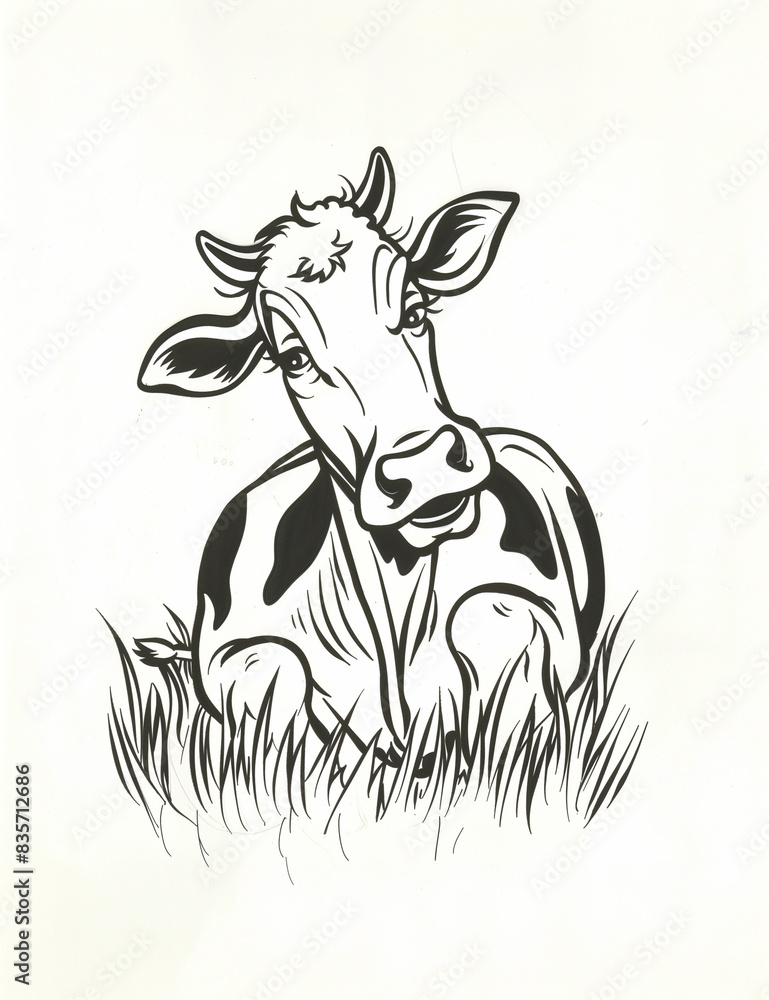 Cow cartoon coloring page - Line Art - Easy Coloring Pages - Simple ... Cow cartoon coloring page - Line Art - Easy Coloring Pages - Simple ...