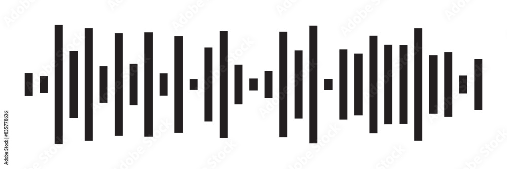 Sound Wave Set Sound Waves Equalizer Audio Waves Radio Signal Music Recording Vector