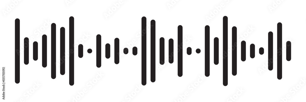 Sound Wave Set Sound Waves Equalizer Audio Waves Radio Signal Music Recording Vector