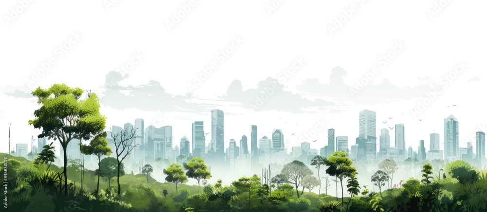 High definition treeline on white background showcasing forest and ...