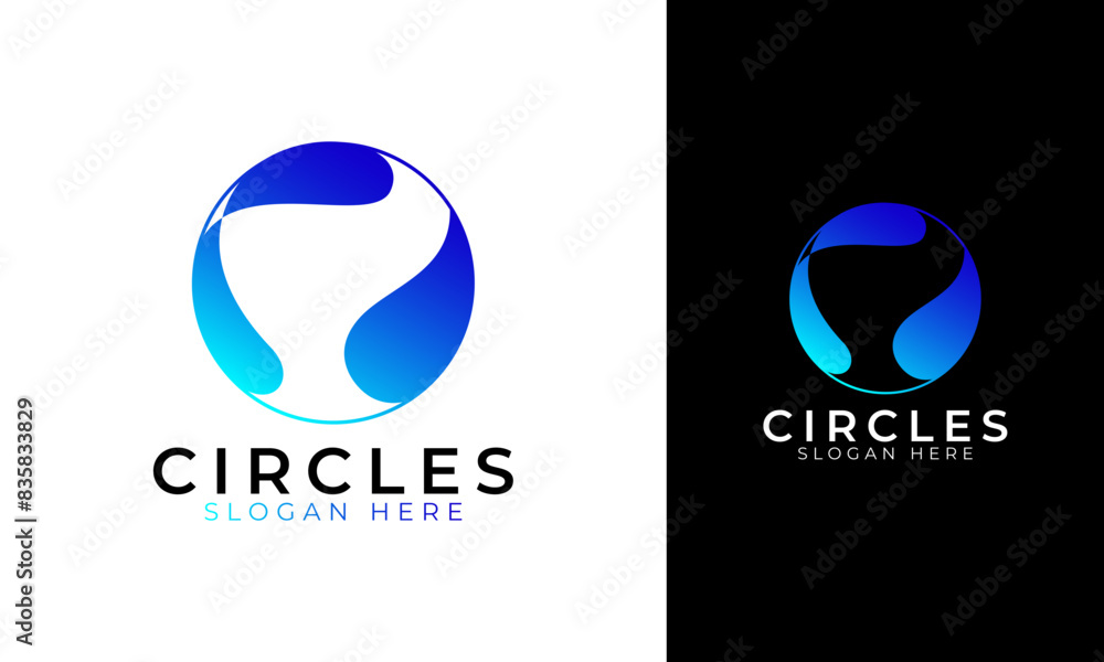 Gradient circle logo design. Abstract symbol with blue color for ...