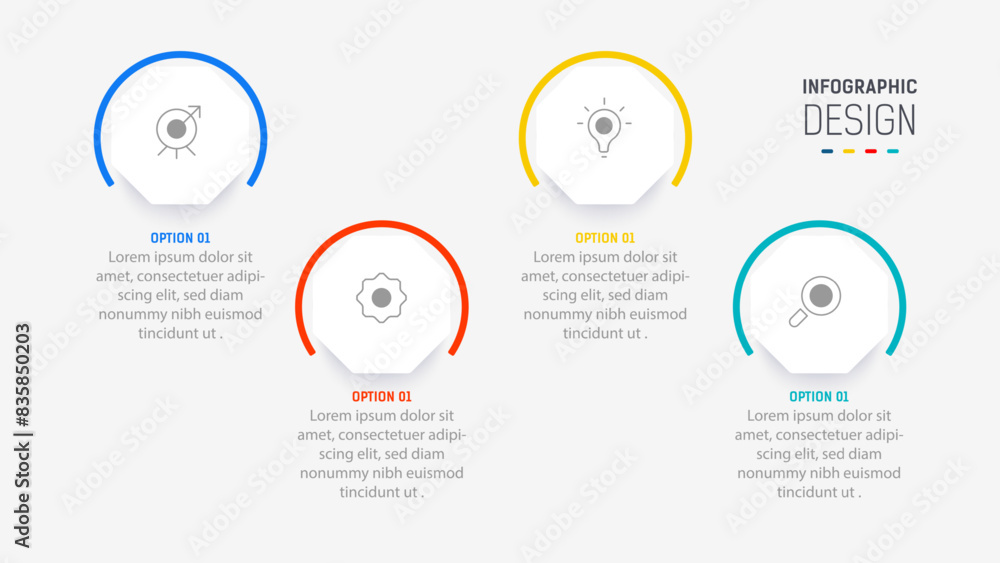 Four Step Infographic element design Vector template for presentation ...