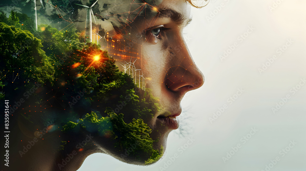 Business Leader Embracing Renewable Energy Sources: Symbol of Hope and ...