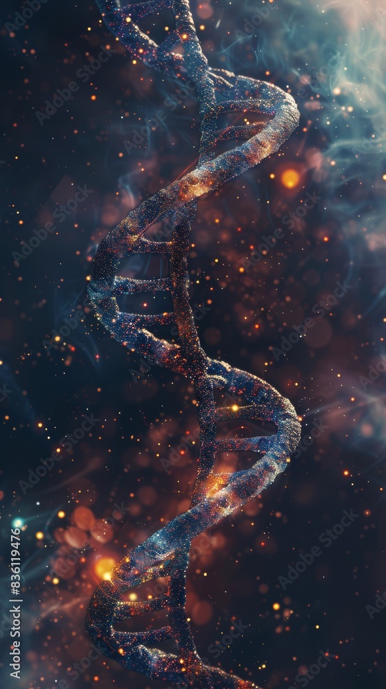 DNA double helix genetic material. Gene sequencing abstract design ...