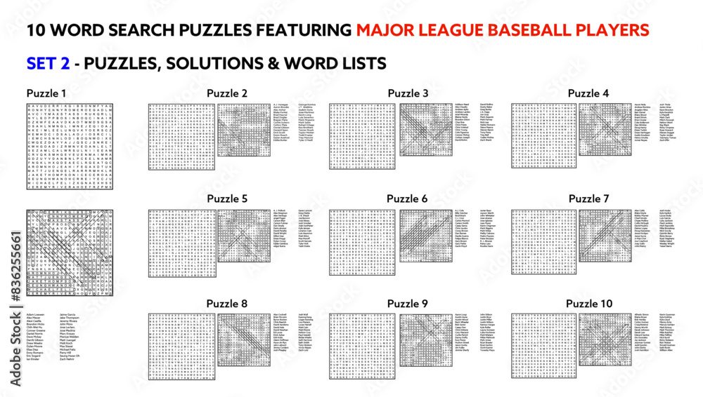 Printable Word Search Puzzles with Solutions: Major League Baseball ...
