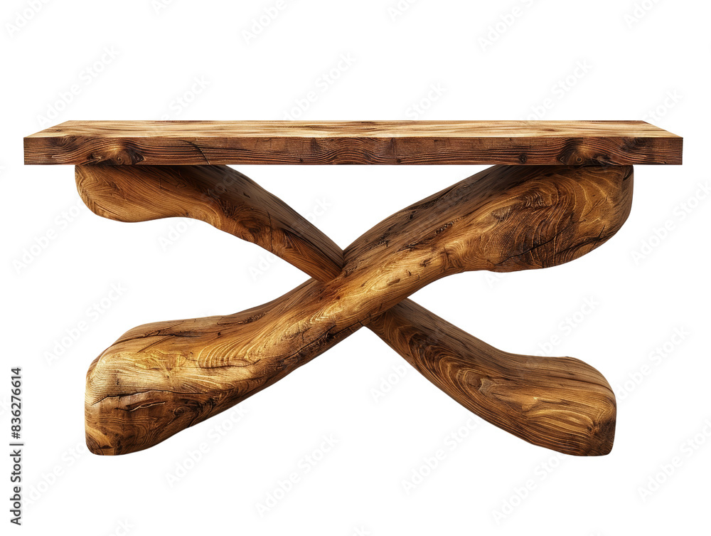 Rustic wooden table with cross leg design. Perfect for interior decor ...