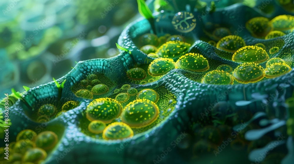 Chloroplast structure: Depict chloroplasts within a plant cell ...