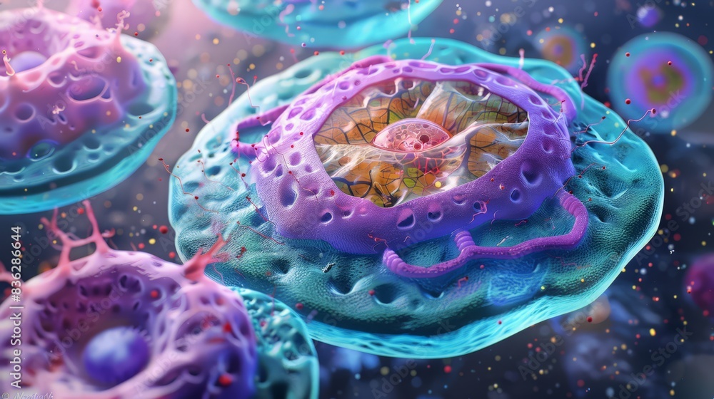 ภาพประกอบ Stock Nucleus in eukaryotic cells: Describe the unique ...