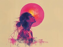 Pink Woman Abstract Line Drawing Free Stock Photo - Public Domain Pictures