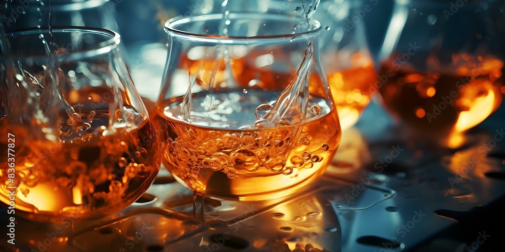 Ilustración de Stock Detailed illustration of chemical reaction ...