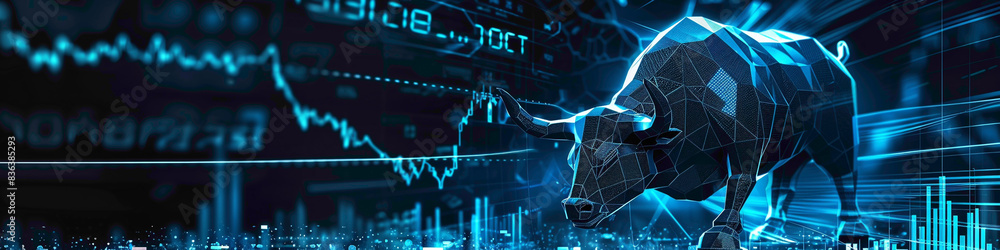 Dive into a tapestry of futuristic trading elements, including high ...