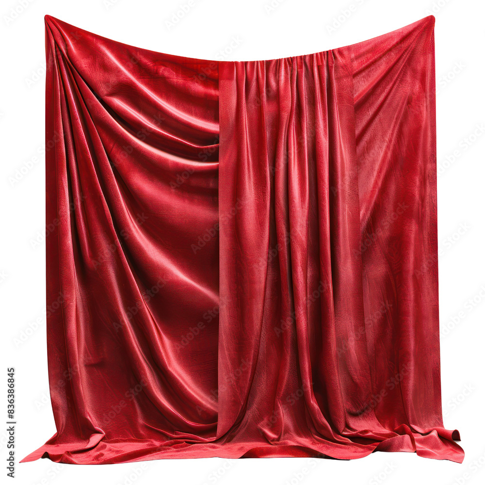 Elegant red velvet curtain with rich folds and soft texture, perfect ...