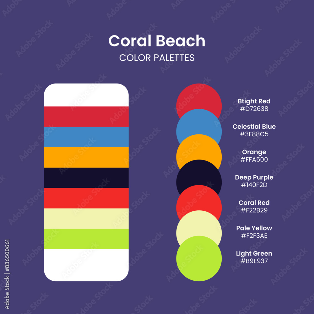 Stock-Vektorgrafik „coral beach color palettes for your creative design ...