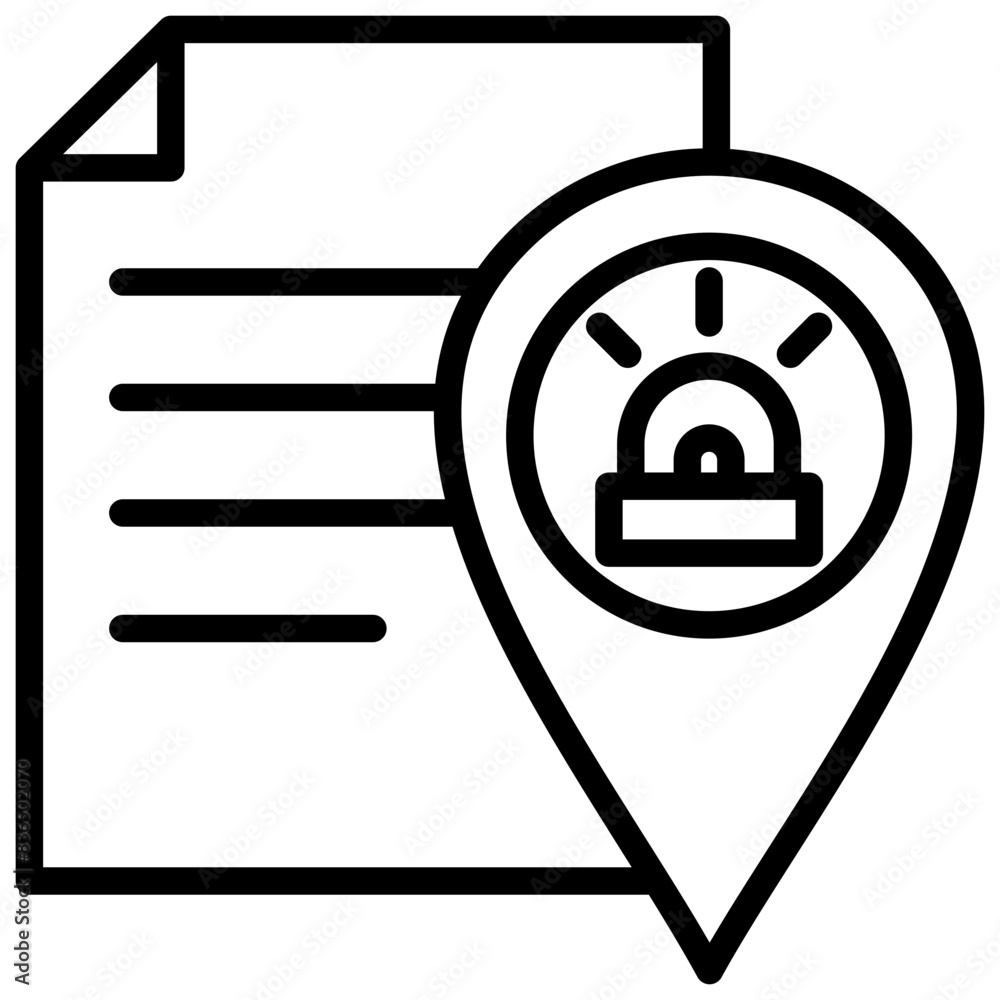 Incident Report Outline Icon Stock Vector | Adobe Stock