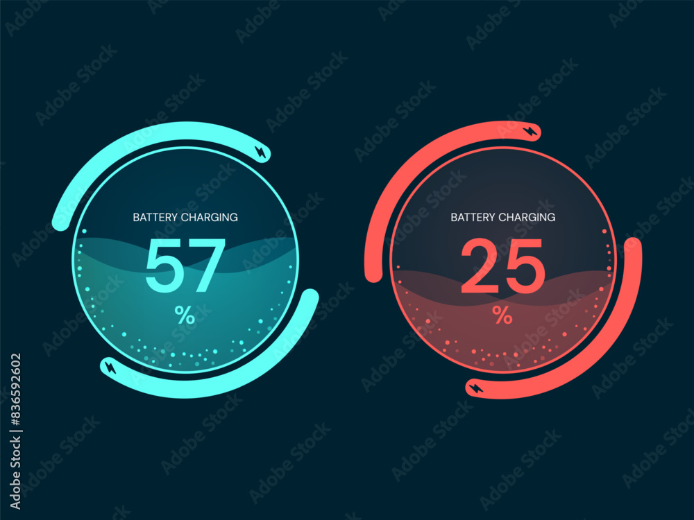 Electric vehicle Battery Charging circle Status interface with Battery ...