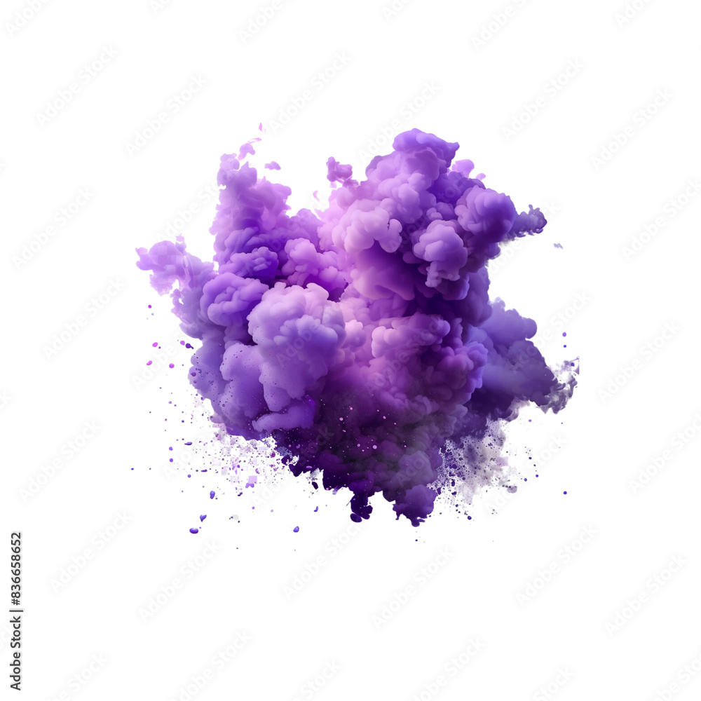 Purple explosion smoke isolated on transparent background Stock Photo ...