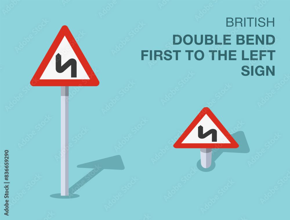 Traffic regulation rules. Isolated British "double bend first to the ...