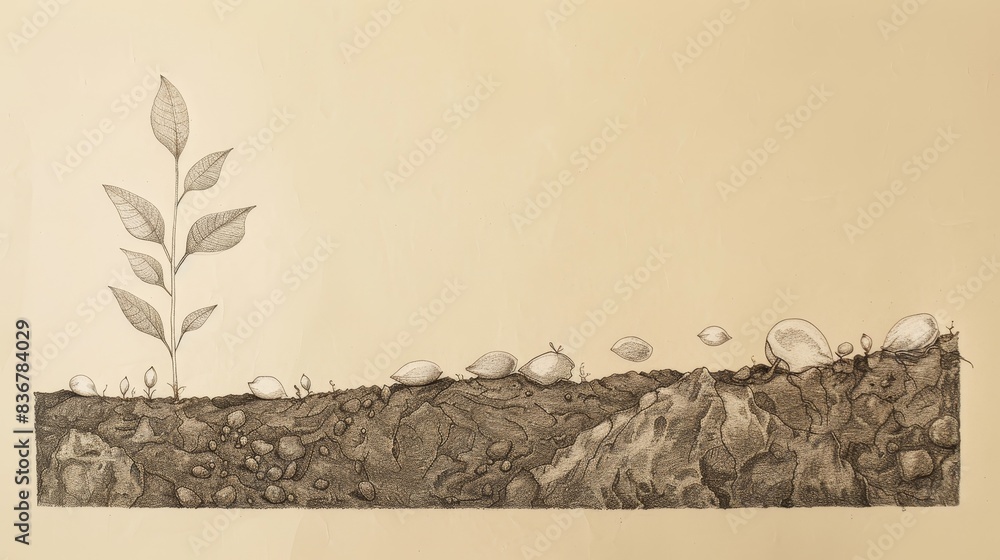 Biblical Illustration of the Parable of the Sower: Seeds Falling on ...