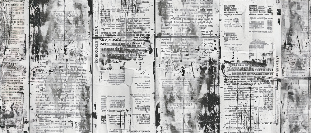Fondo de textura de periódico con tipografía vintage y elementos ...