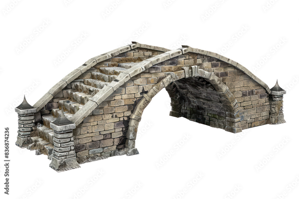 Old Medieval Bridge Architecture Isolated On Transparent Background ...