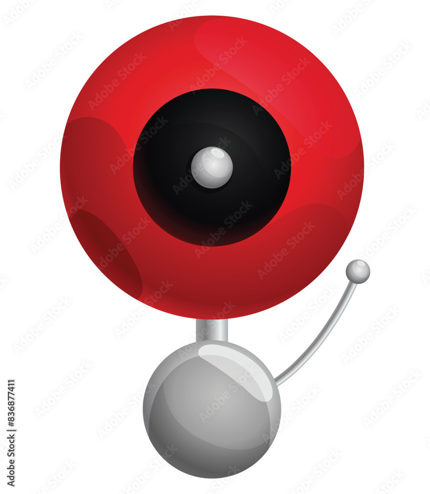 Red fire alarm system signal device isolated on white. Prevention ...